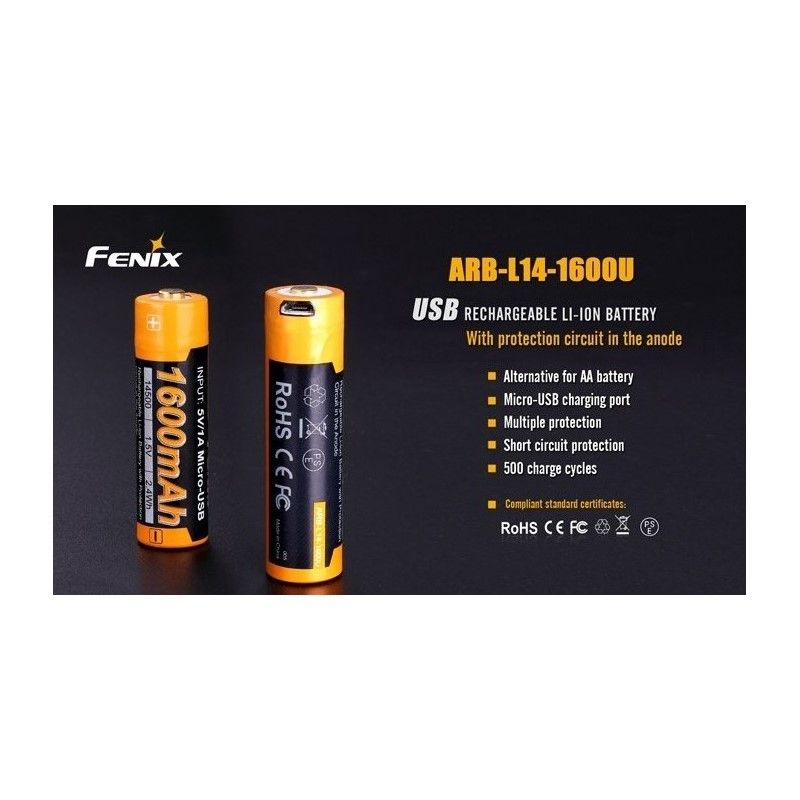 Batería FENIX USB 1600 mAh recargable micro Usb » Sector 112 Material ...
