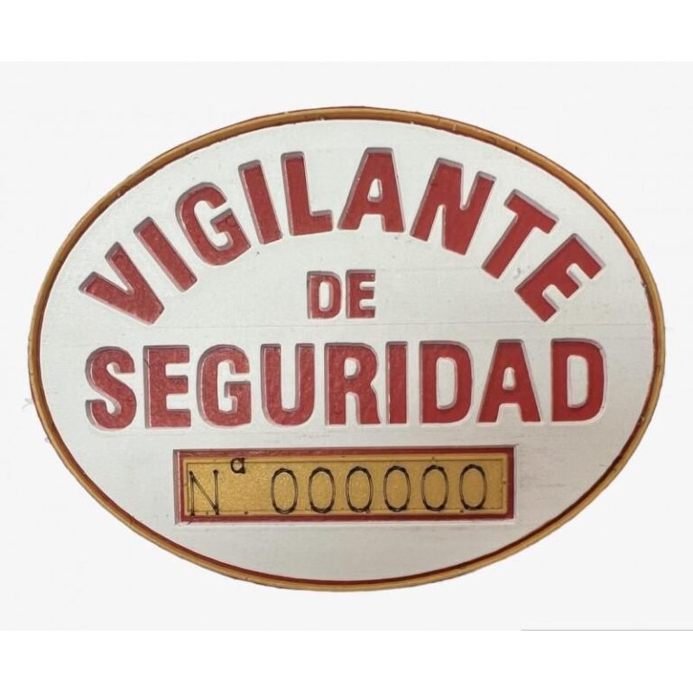 Placa de pecho VIGILANTE DE SEGURIDAD PVC velcro » Sector 112 Material ...